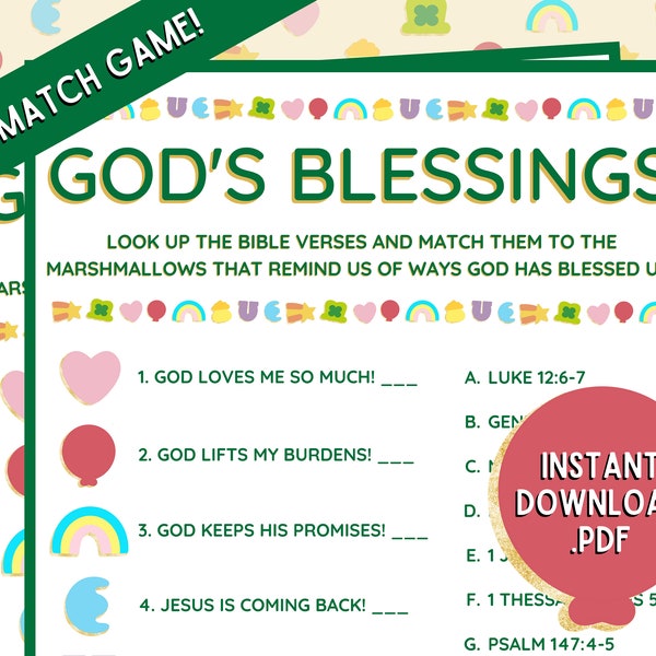 Bible Candy Match Game - Etsy