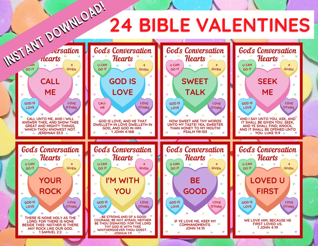 God's Conversation Hearts Valentine Cards Bible - Etsy