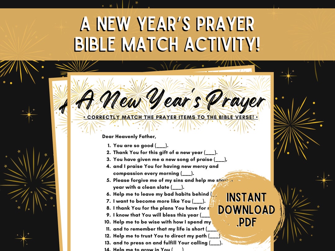 New Year's Bible Match Game - Etsy
