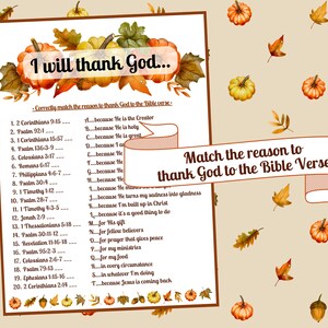 Give Thanks Bible Match Game Thanksgiving Bible Match - Etsy