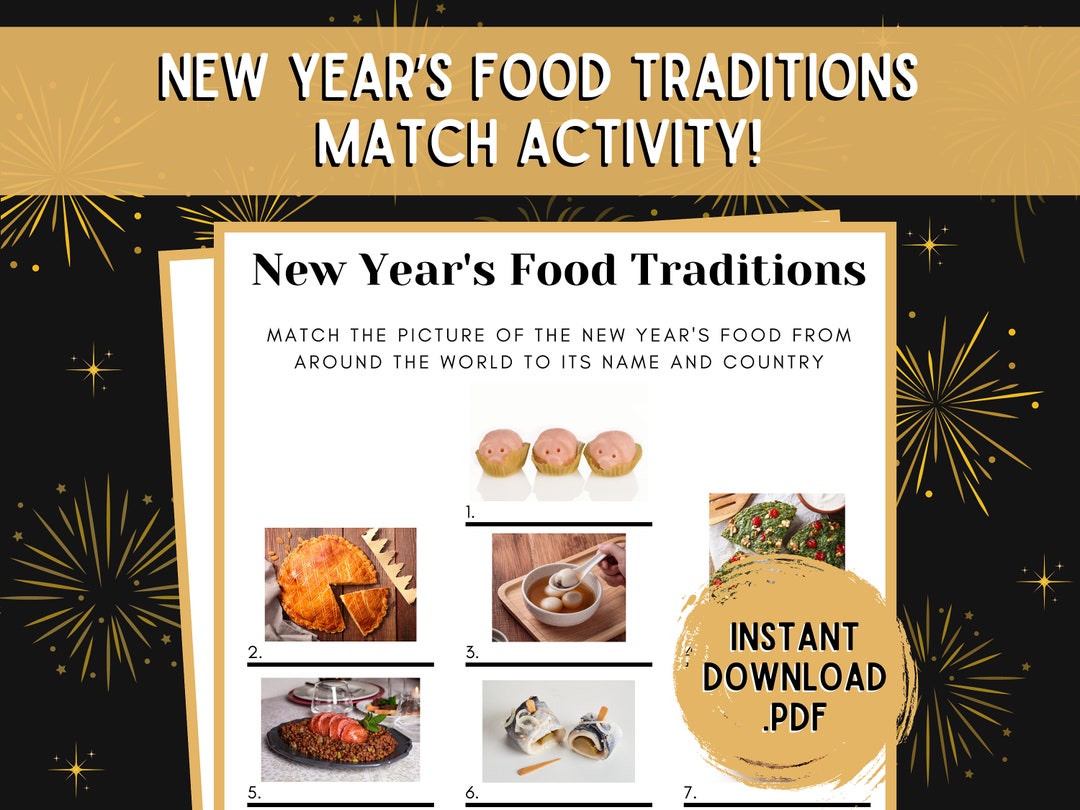 New Year's Food Traditions Match - Etsy