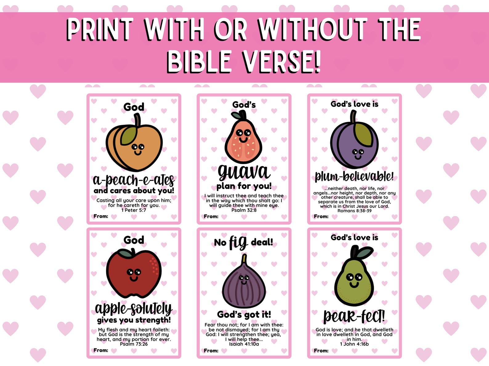 Bible Valentine Cards: Funny Fruit Puns (PDF Download) - Etsy