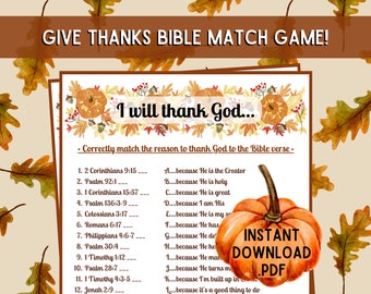 Thanksgiving Menu Bible Match Game Thanksgiving Dinner Bible Match ...