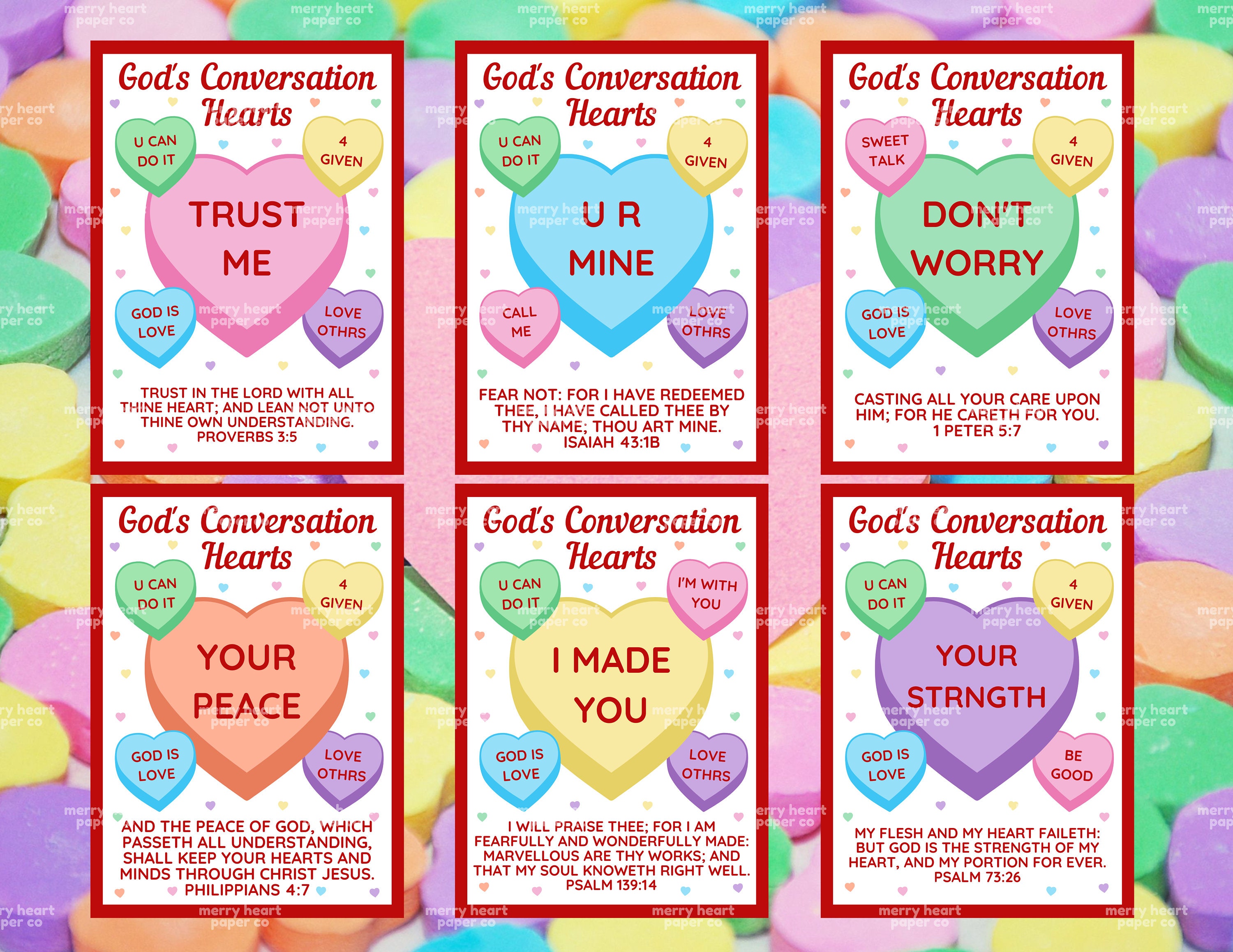 God's Conversation Hearts Valentine Cards Bible - Etsy