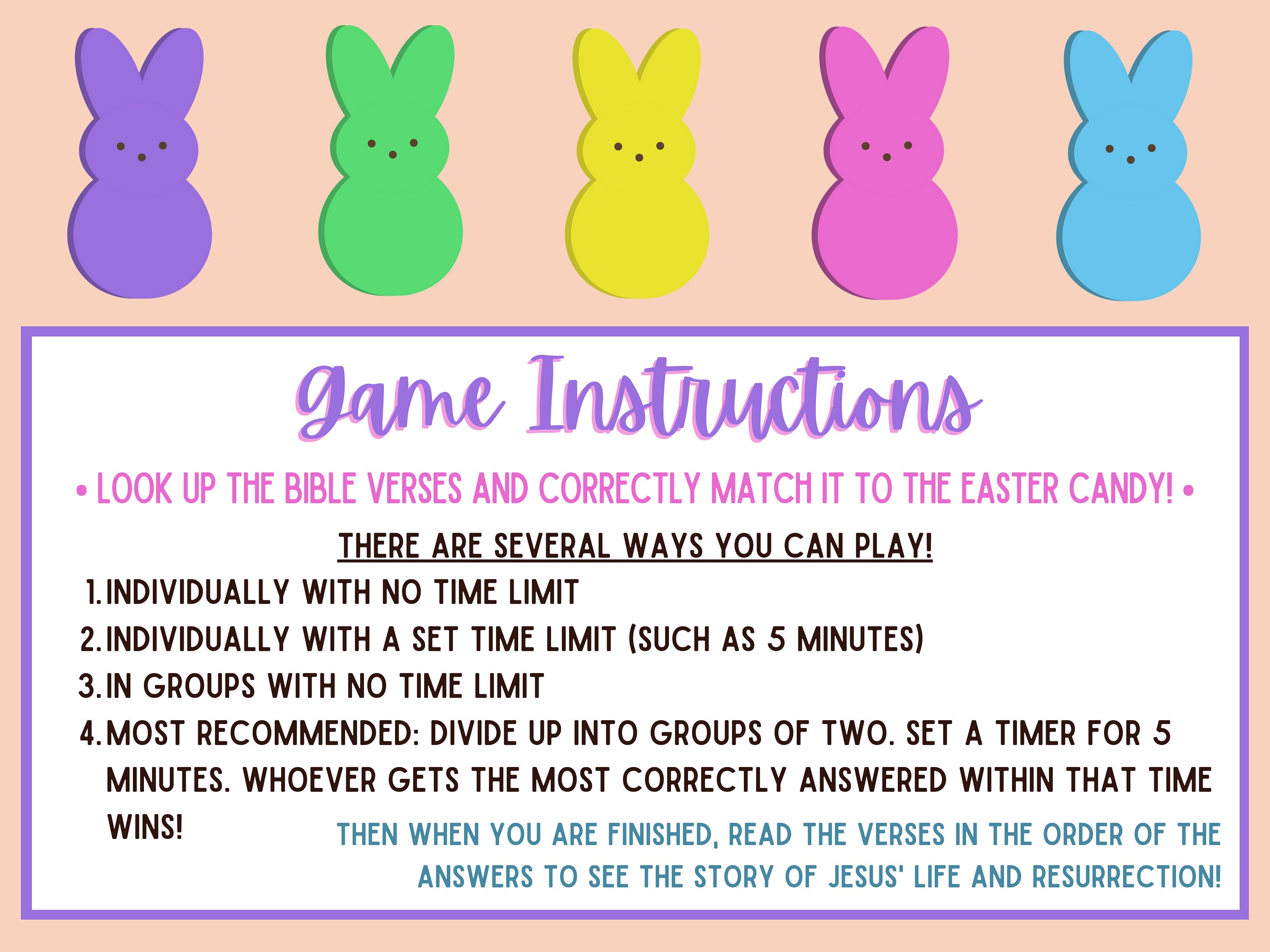 Easter Candy Bible Match Game | Easter Party Game | Easter Games for ...