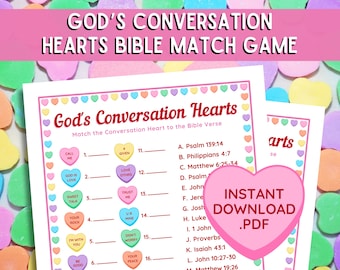 Bible Couples Match Game | Valentine Bible Match Party Game | Bible ...