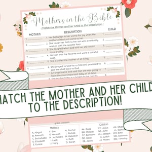 Mother's Day Bible Match Game: Church Party (PDF Download) - Etsy