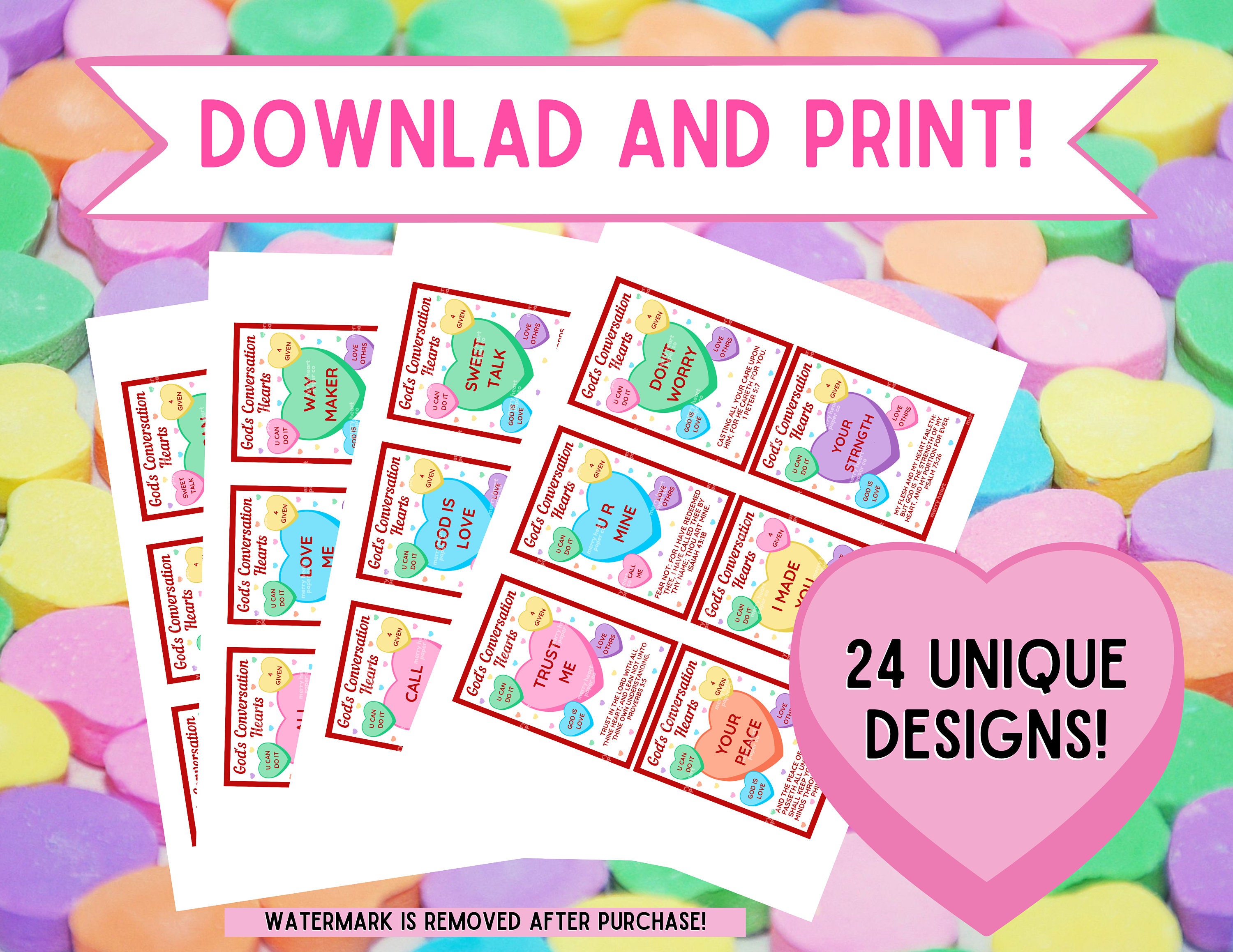 God's Conversation Hearts Valentine Cards Bible - Etsy