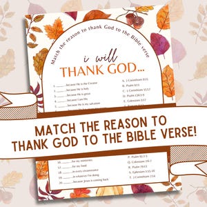 Give Thanks Bible Match Game: Thanksgiving Church Activity (PDF) - Etsy