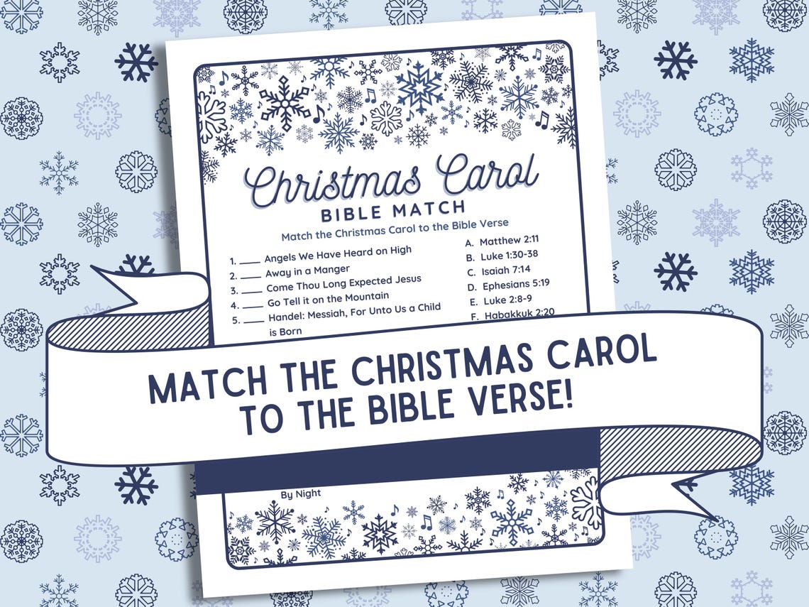 Christmas Carol Bible Match Game: Fun Holiday Party (PDF) - Etsy