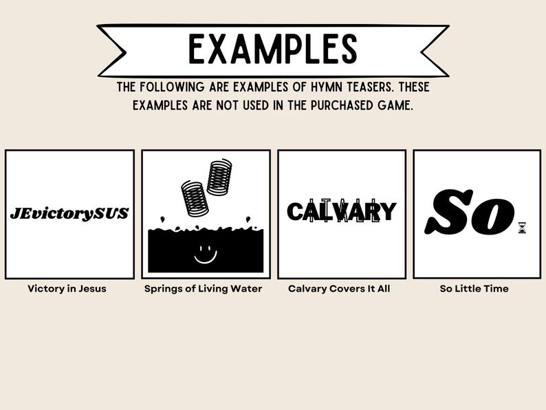 Hymn Brainteaser Game: Rebus Puzzles, Christian Party (PDF Download) - Etsy