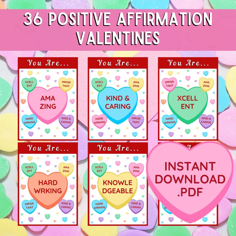Positive Affirmation Conversation Hearts - Etsy