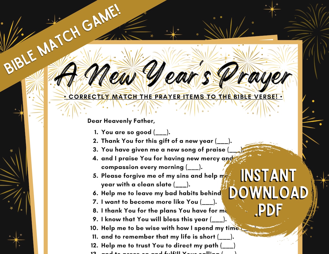 New Year's Bible Match Game - Etsy