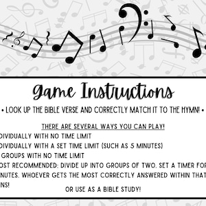 Hymn Bible Verse Match Game: Fun Church Activity (PDF Download) - Etsy