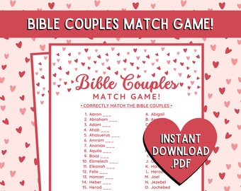 Bible Couples Match Game | Valentine Bible Match Party Game | Bible ...
