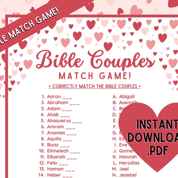 Bible Couples Match - Etsy Ireland