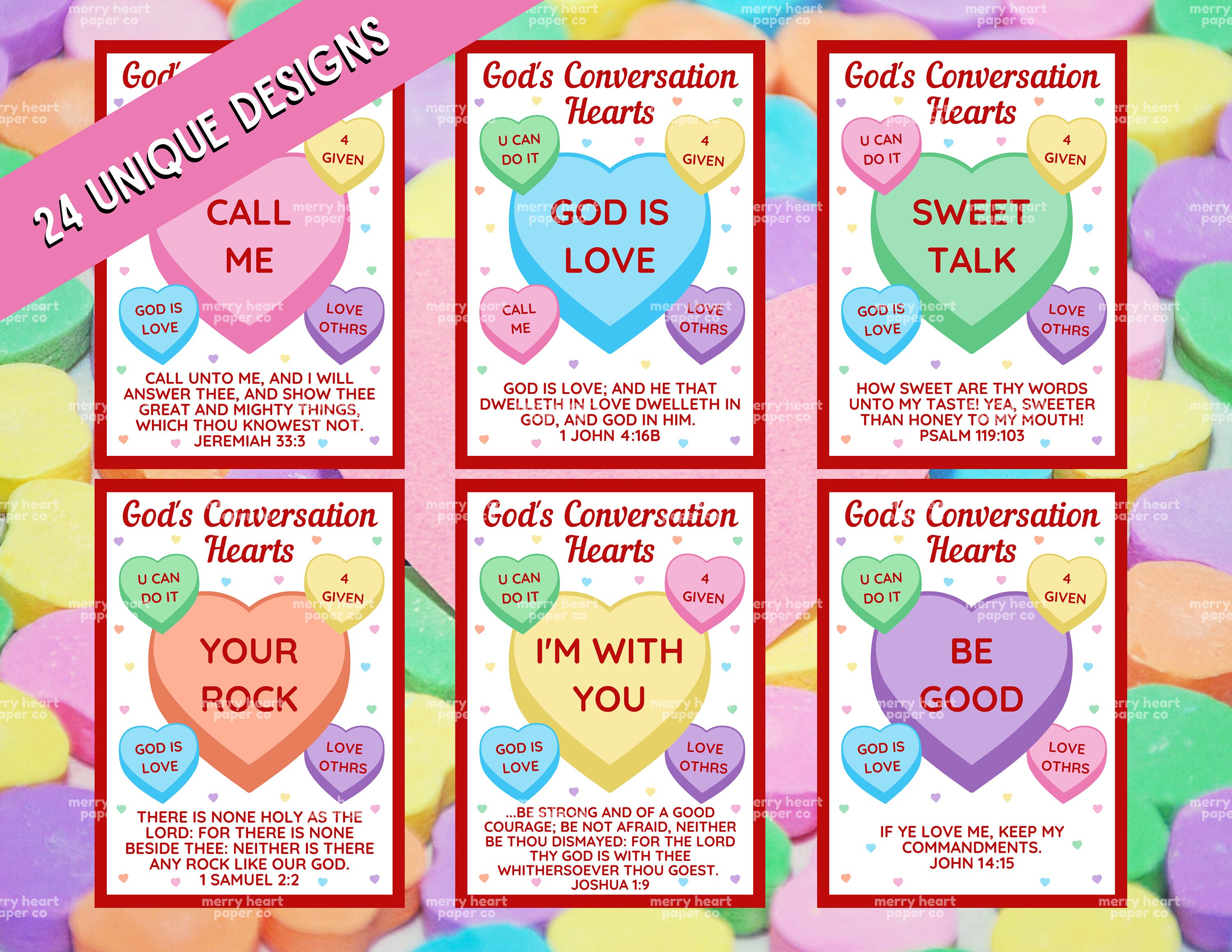 God's Conversation Hearts Valentine Cards Bible - Etsy