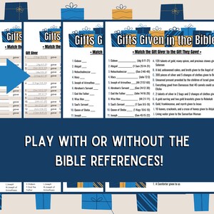 Gifts Given in the Bible Match Game Bible Trivia Game Bible Match Game ...