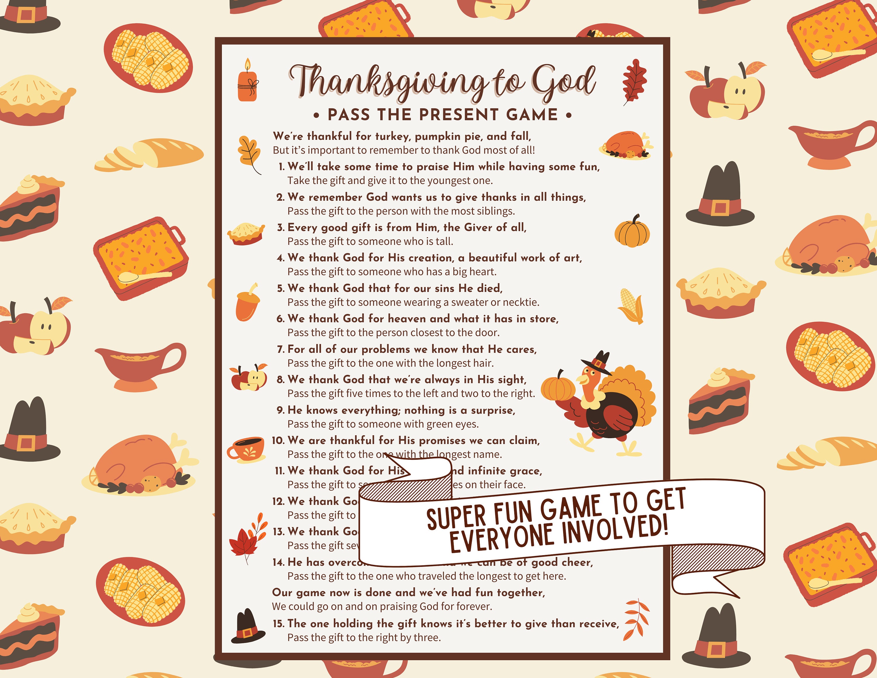Thanksgiving Pass the Present Game: Church Activity (PDF Download) - Etsy