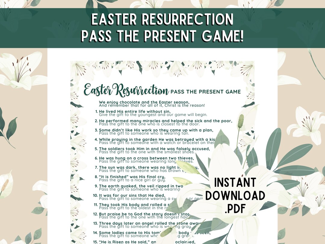 Easter Resurrection Pass the Present Game (PDF Download) - Etsy