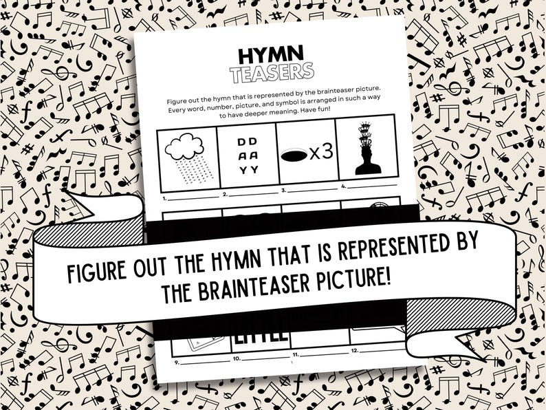 Hymn Brainteaser Game: Rebus Puzzles, Christian Party (PDF Download) - Etsy