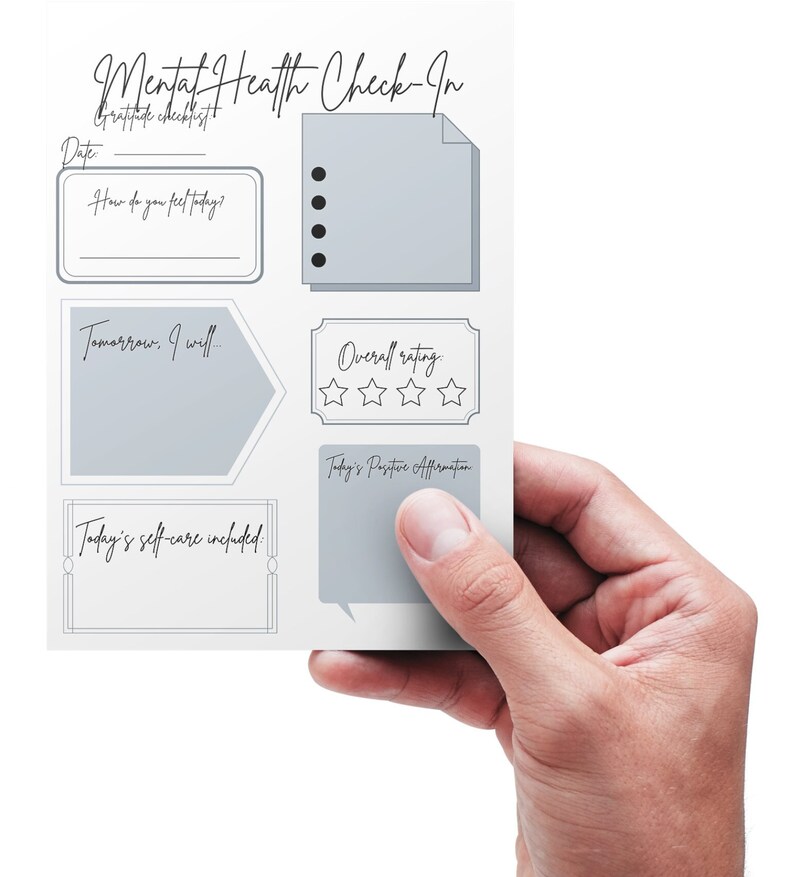 Mental Health Check in Worksheet, Downloadable, Printable, Mental ...