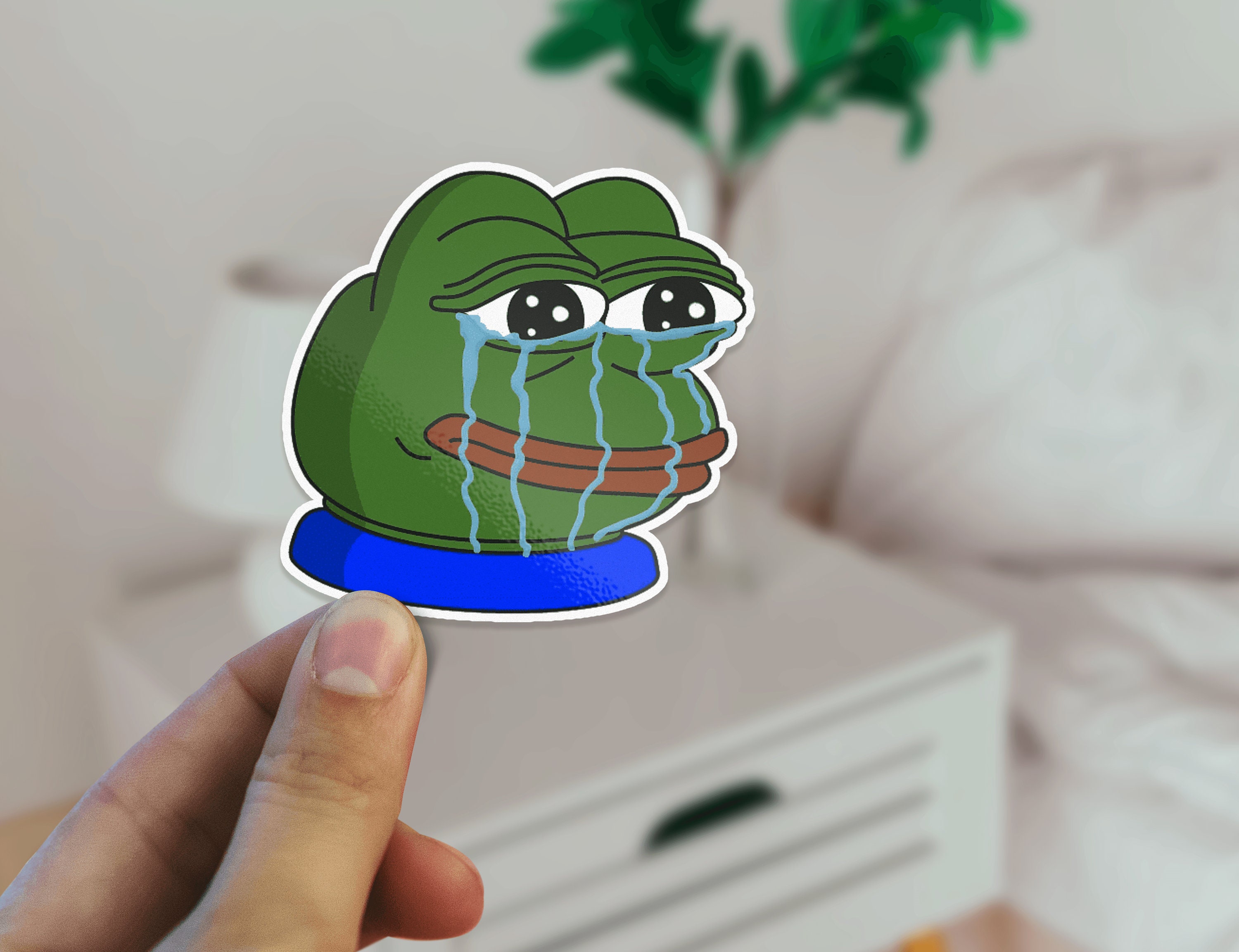 Crying Pepe Meme Sticker Sad Pepe the Frog Meme Sticker - Etsy Canada