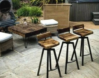 Rustic Outdoor Bar Stools - Etsy