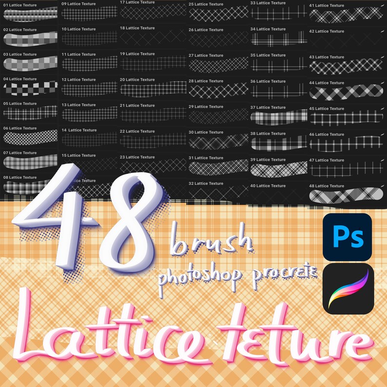 48 Textured Fabric Brushes Procreate Photoshop Pattern Brush - Etsy