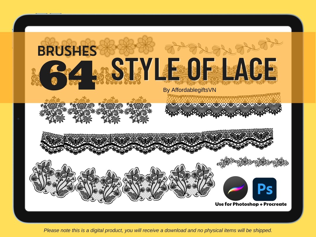 64 Procreate Lace Texture Brushesprocreate Lace Brush Lace - Etsy