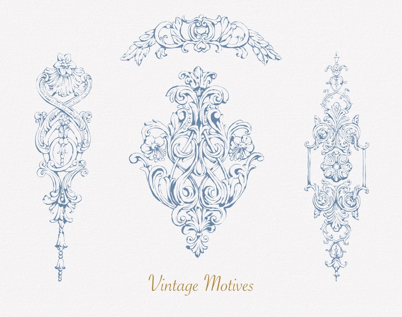 Wedding Vintage Fine Line Frames Png + Eps+ Svg Clip Art Watercolor ...