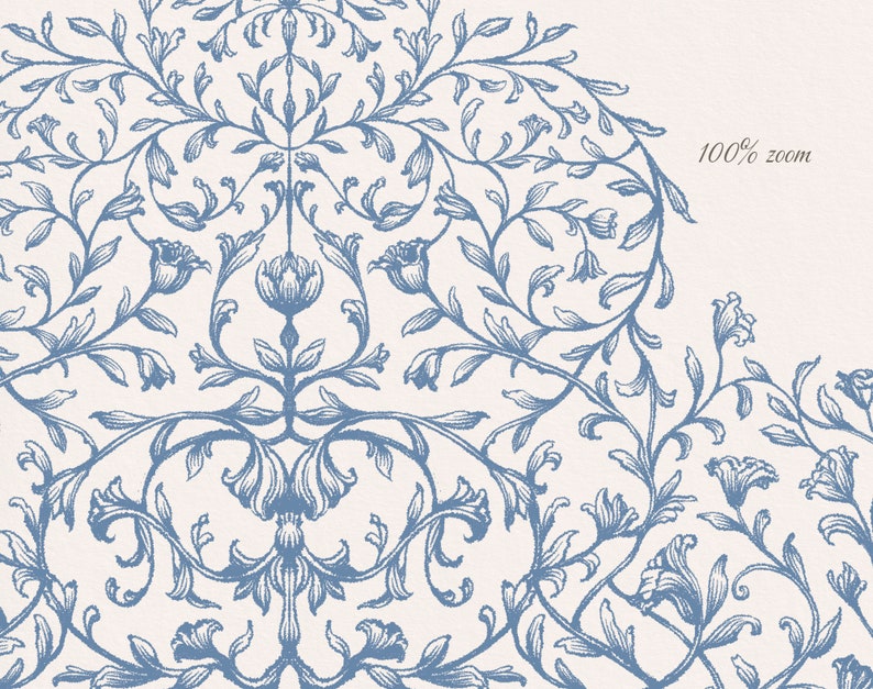 Elegant Floral Frame Handmade Line Art Illustration Clip Art - Etsy