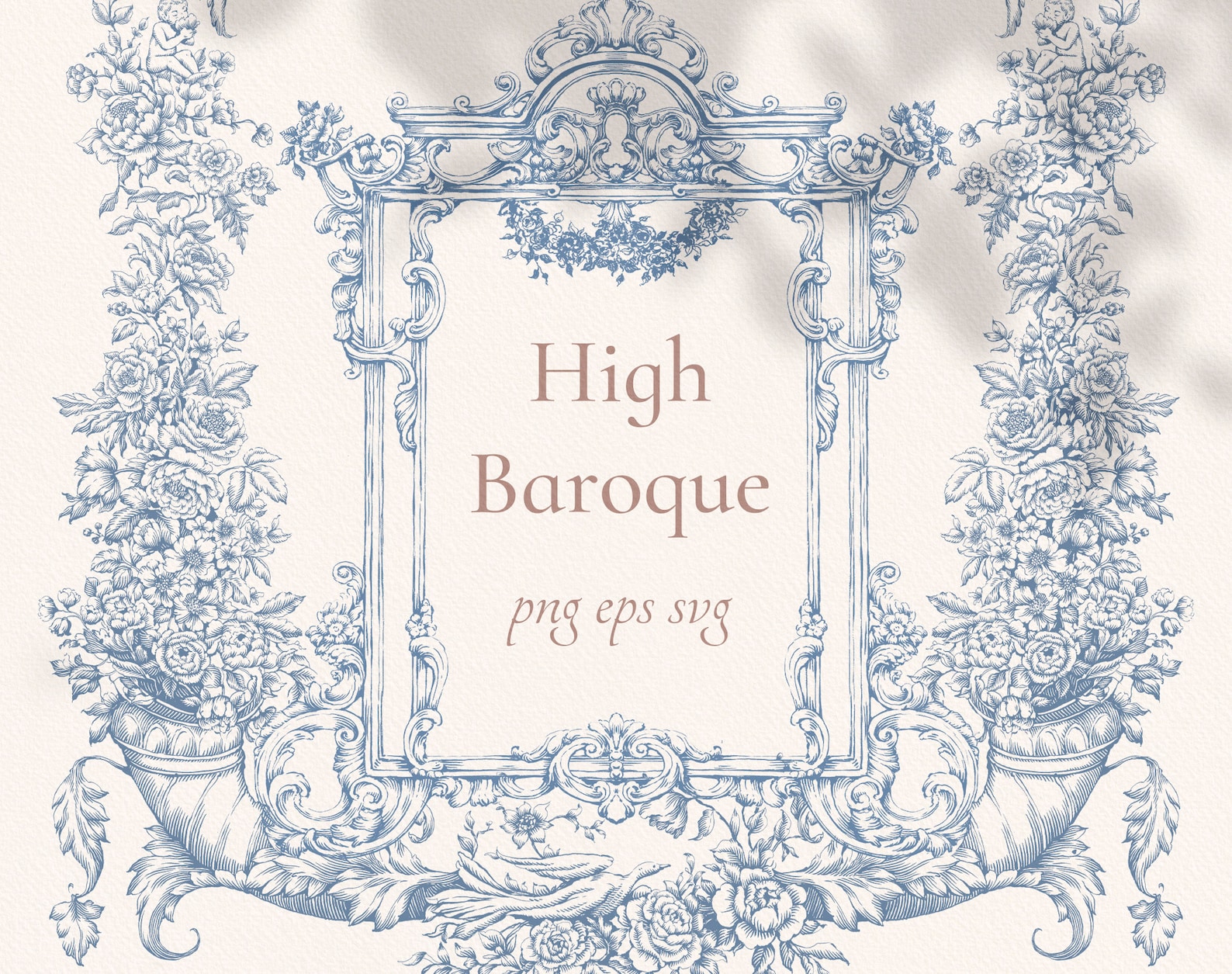 High Baroque Frames Png Eps Svg Wedding Invite Frame Vector - Etsy