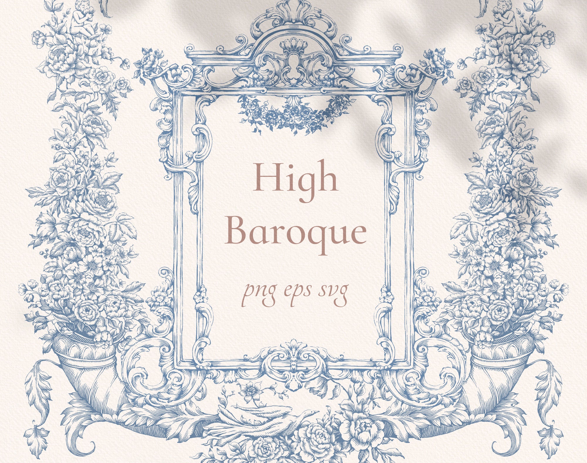 High Baroque Frames Png Eps Svg Wedding Invite Frame Vector - Etsy