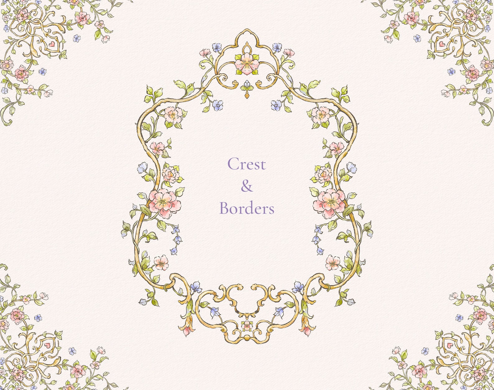 Floral Grace Png Frames, Borders, Heart, Butterflies, Birds, Botanical ...