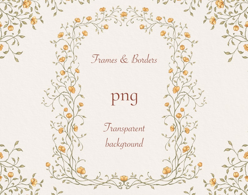 Spring Garden Png Floral Frames, Borders, Digital Flower Designs ...