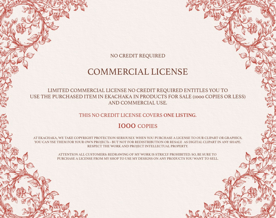 Limited Commercial License Ekachaka NO Credit Required for ONE Etsy ...