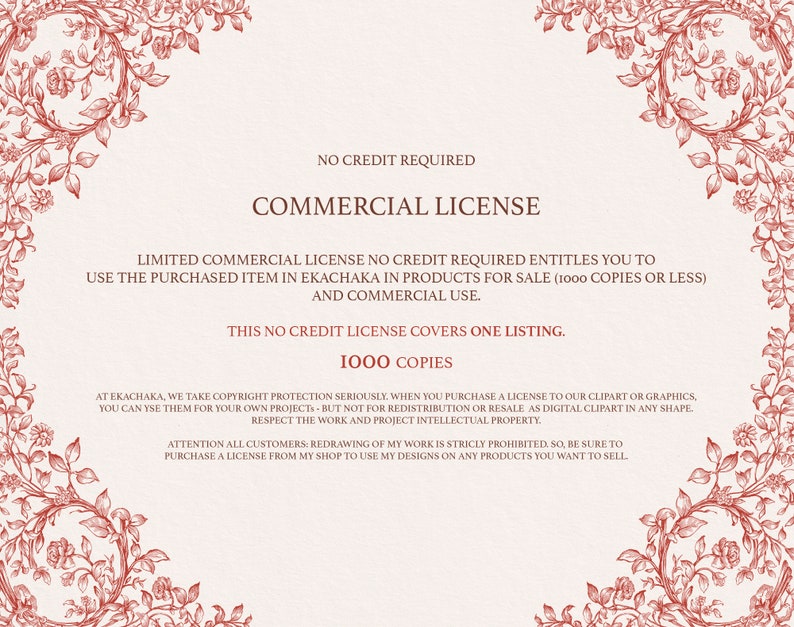 Limited Commercial License Ekachaka NO Credit Required for ONE Etsy ...