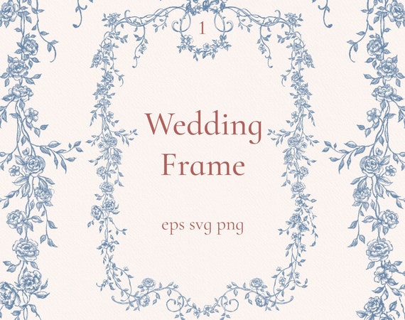 Blue Wedding Borders Clip Art Borders And Frames Flower Wedding