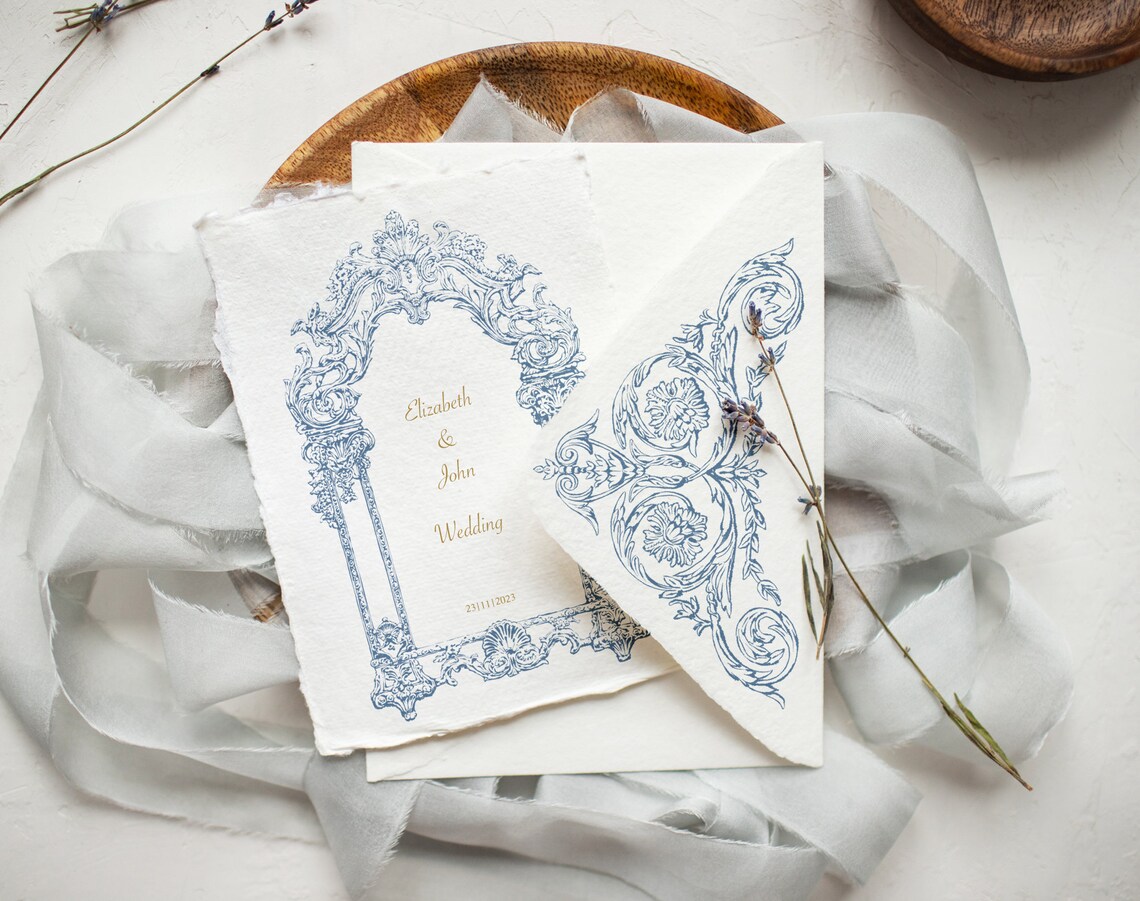 Wedding Motives Fine Line Frames PNG Clip Art Vintage, Illustrations ...