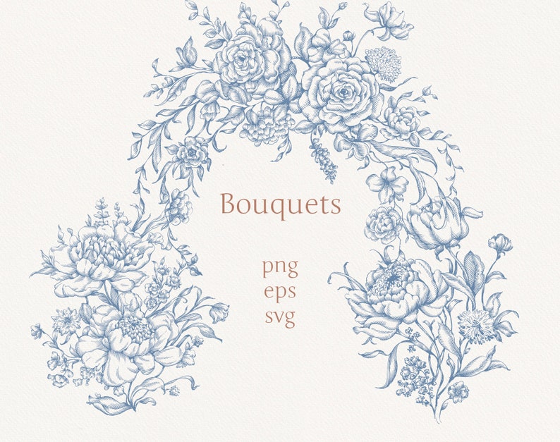Autumn Flower, Png Eps Svg, Pattern, Classic Clip Art, French Roses ...