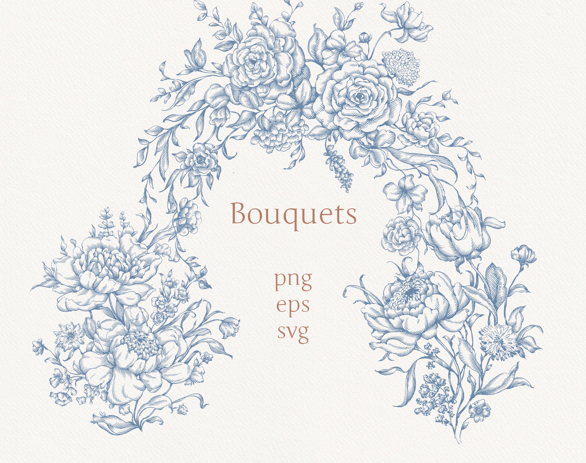 Autumn Flower, Png Eps Svg, Pattern, Classic Clip Art, French Roses ...