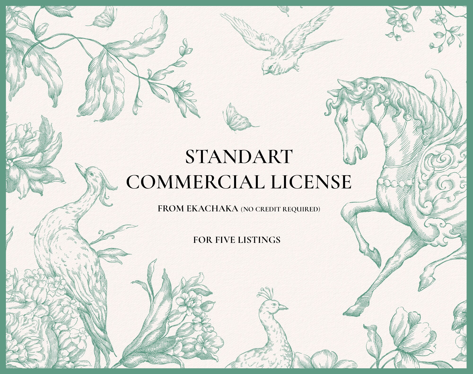 Limited Commercial License Ekachaka NO Credit Required for Five Etsy ...