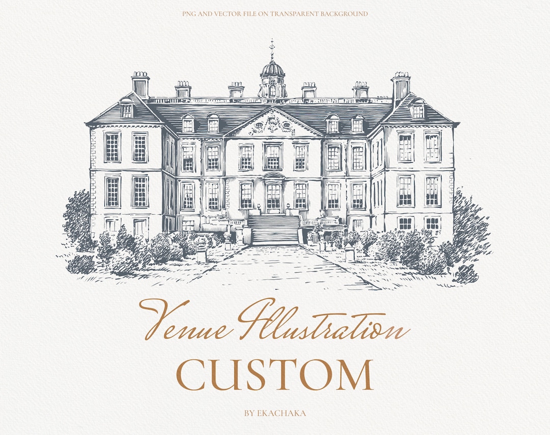Custom Venue Illustration Png, Vector Hand Drawn Sketch, Wedding Invite ...