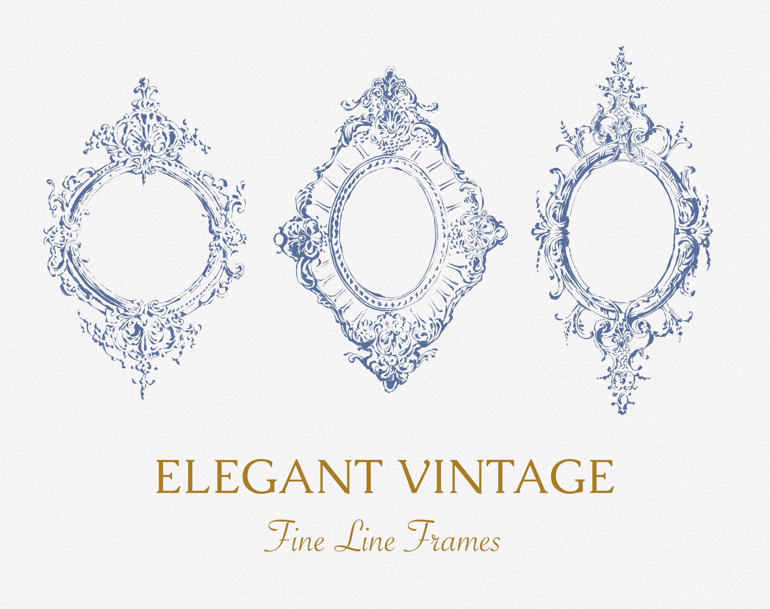 Elegant Vintage Fine Line Frames, Wedding Sketches in Old Style, Clip ...