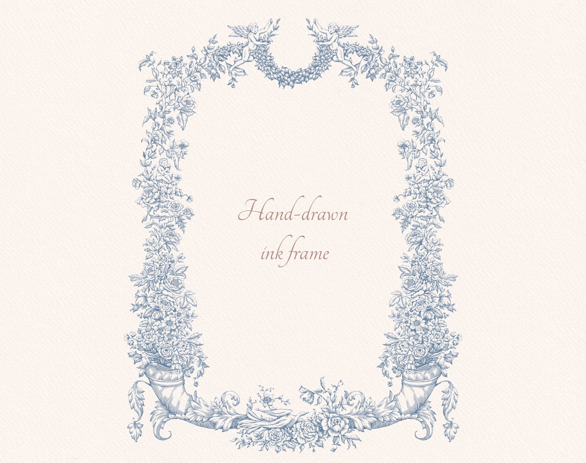 High Baroque Frames Png Eps Svg Wedding Invite Frame Vector - Etsy