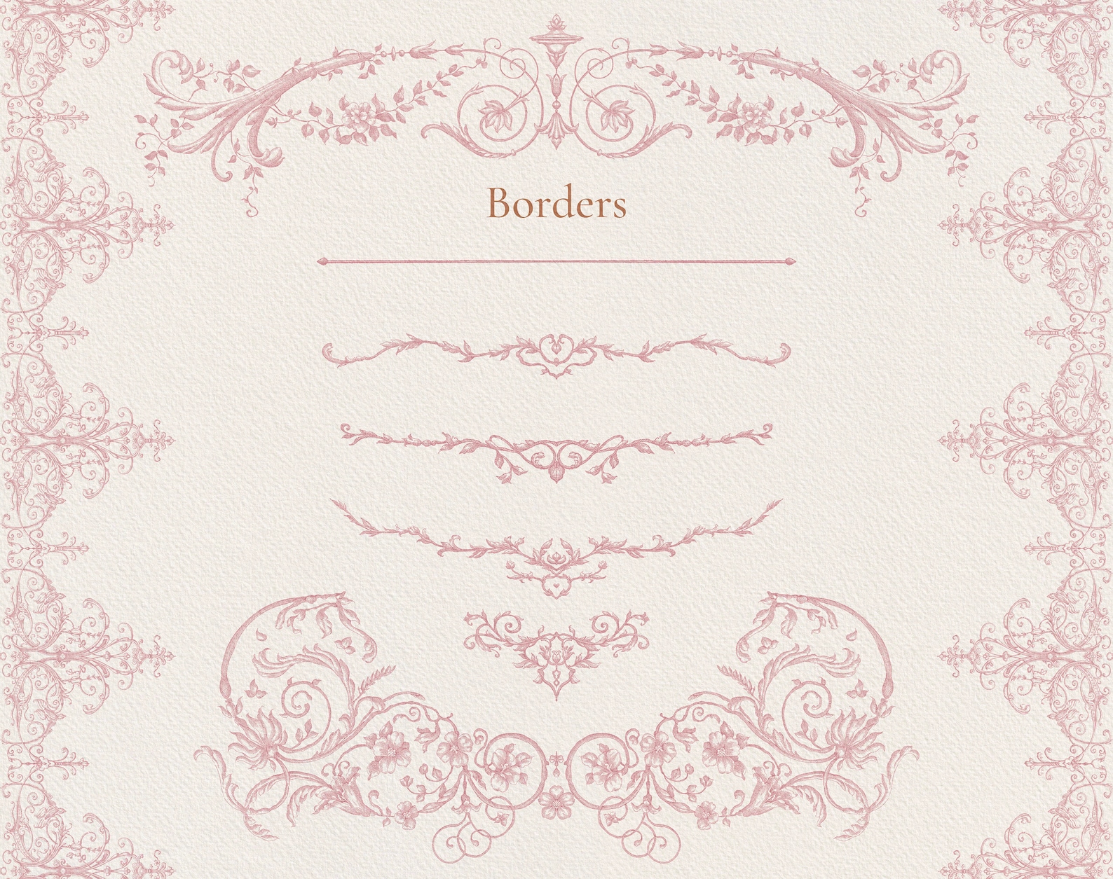 Floral Aesthetics Pink Baroque Frames, France Borders, Victorian Fine ...