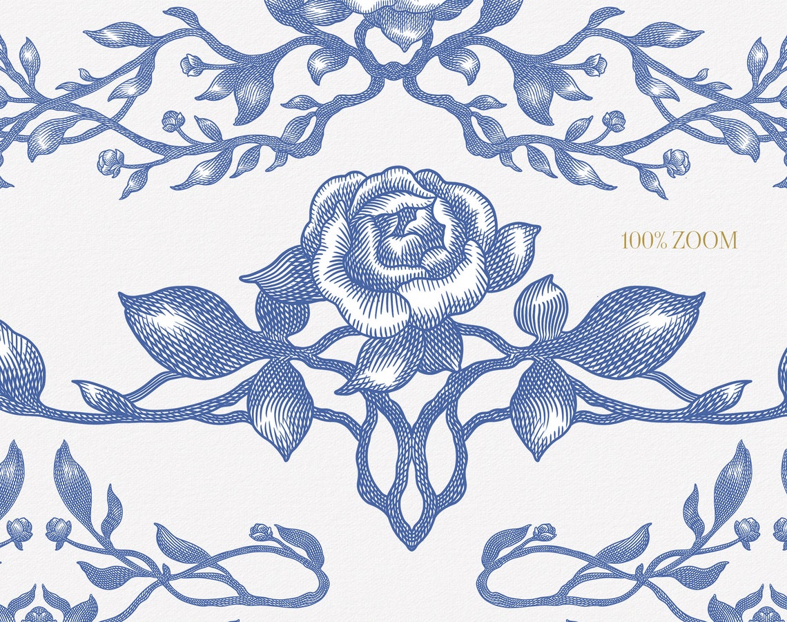 Roses Garden Vintage Floral Frames, Fine Line Frame Clipart, Wedding ...