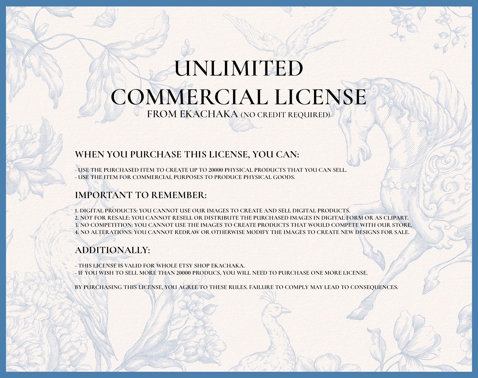 Unlimited Commercial License for Whole Shop Ekachaka, NO Credit ...