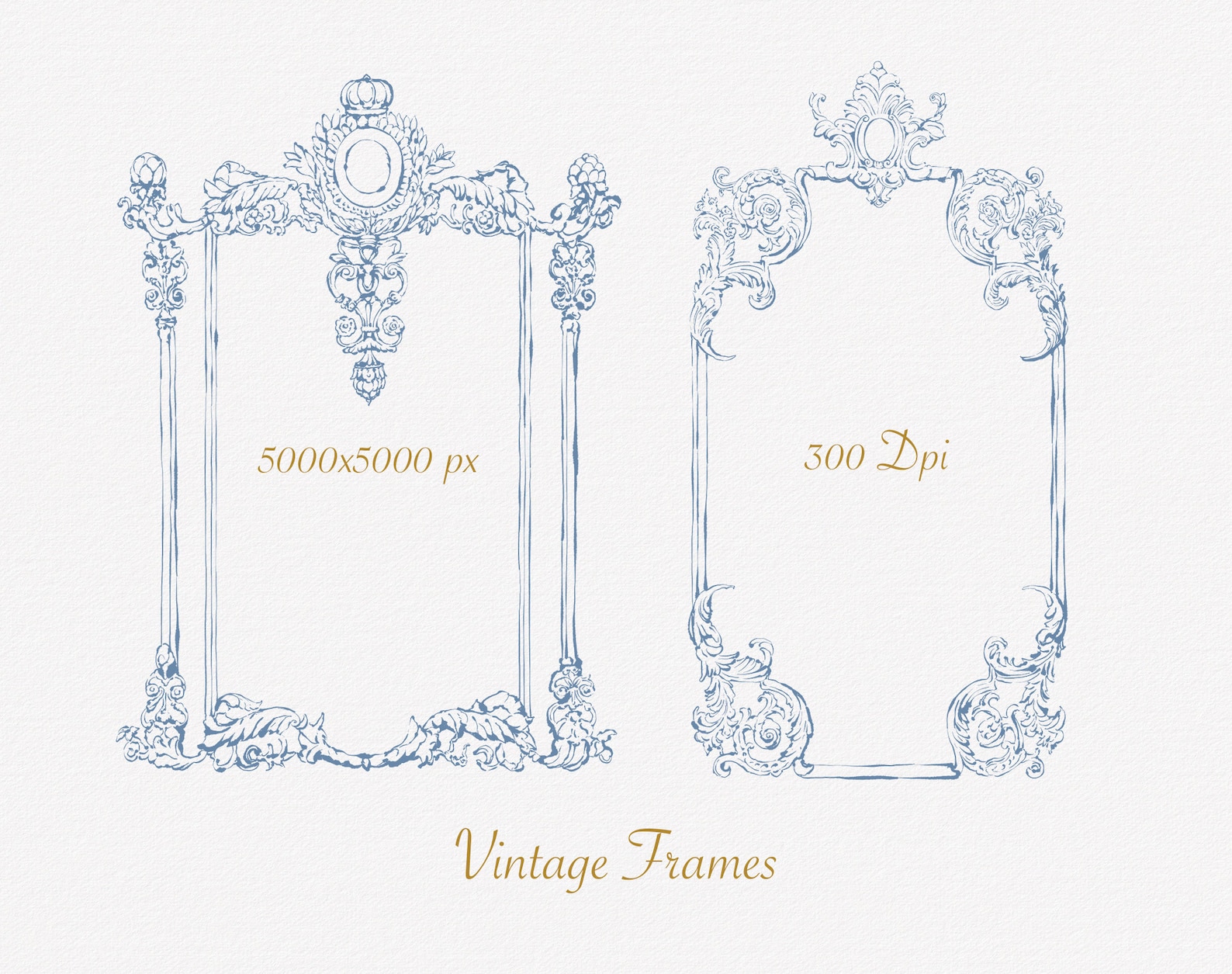 Wedding Vintage Fine Line Frames Png + Eps+ Svg Clip Art Watercolor ...
